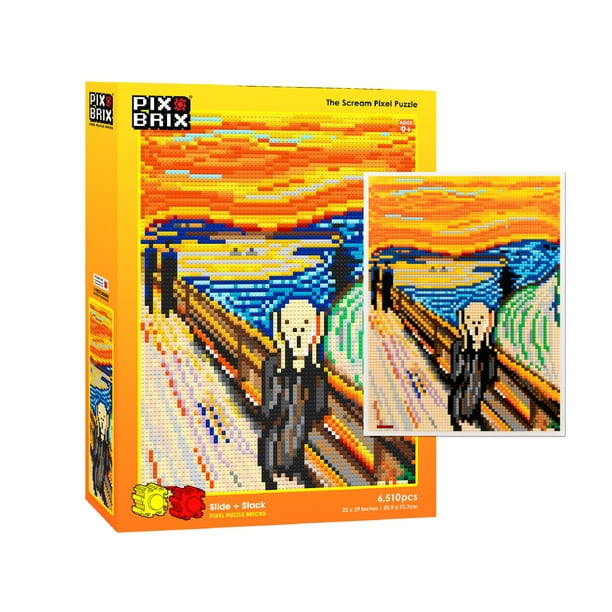Pix Brix Pixel Art 2D/3D Puzzle Bricks of "The Scream" by Edvard Munch ...