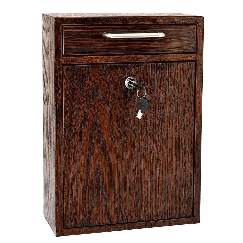 AdirOffice Galvanized Steel Wall Mountable Large File/Mail Box W/Key ...