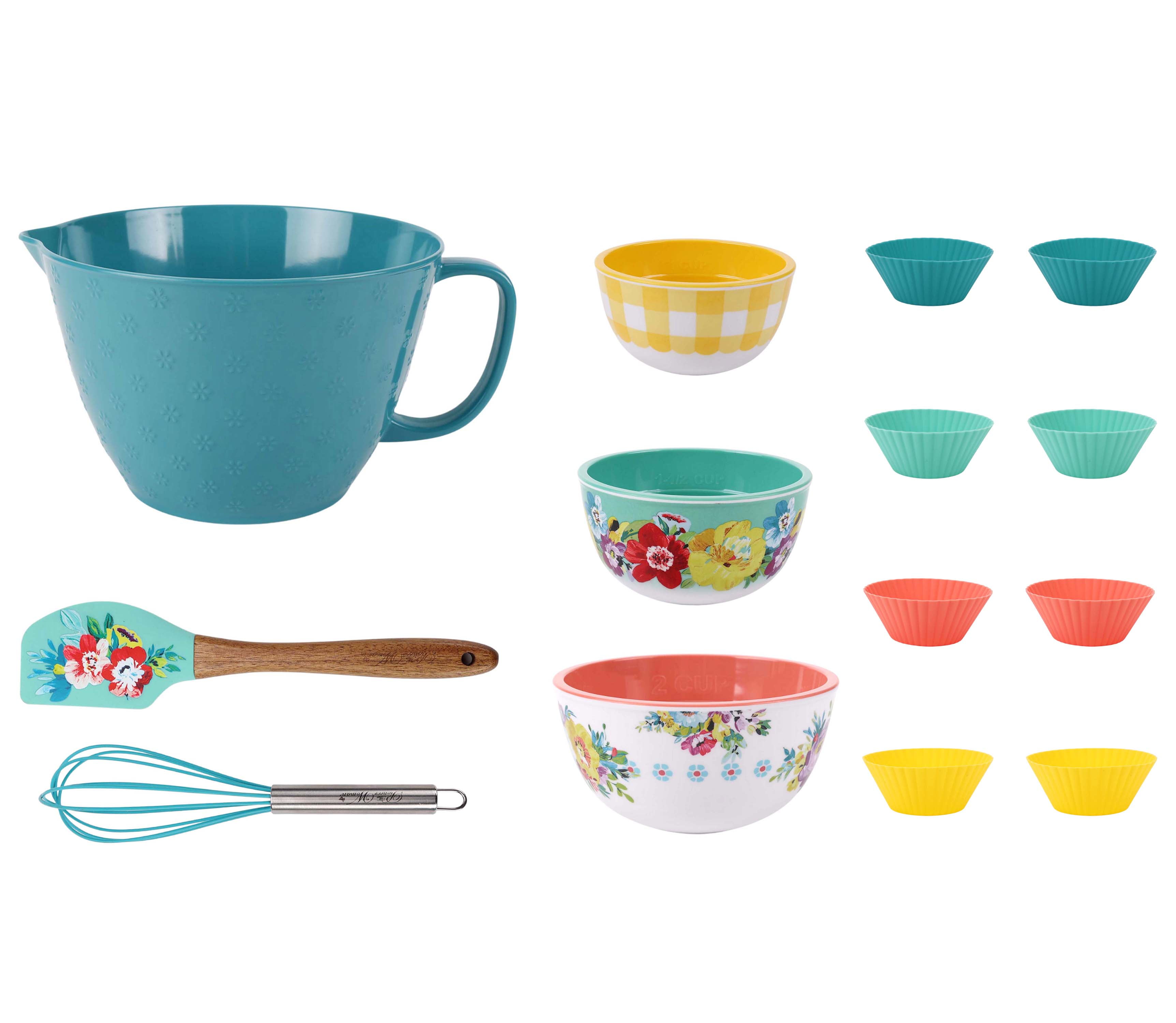 The Pioneer Woman Sweet Romance 14-Piece Melamine Batter Bowl Set ...