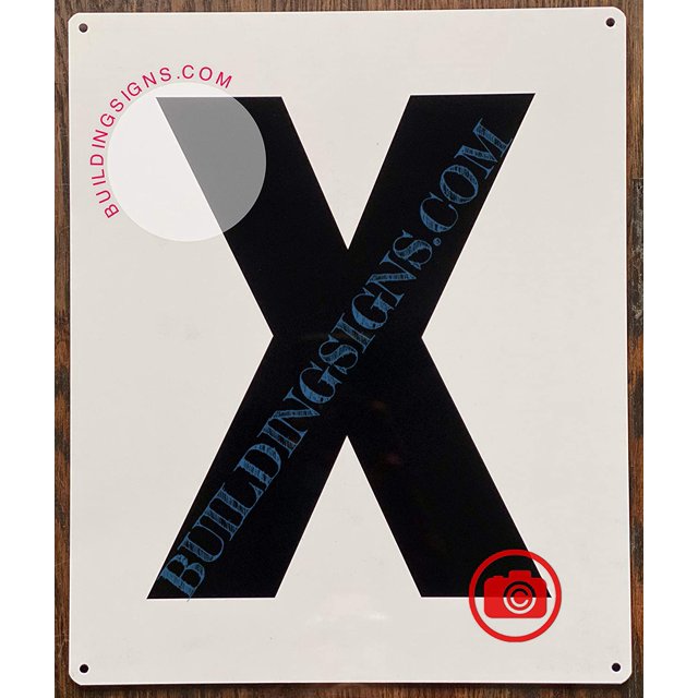 Large Letter X -Metal Sign - Parking LOT Sign (White,Aluminium,10X12 ...