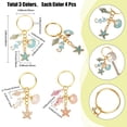 1 Set 12Pcs 3 Colors Alloy Enamel Keychain with Iron Rings Ocean Theme ...