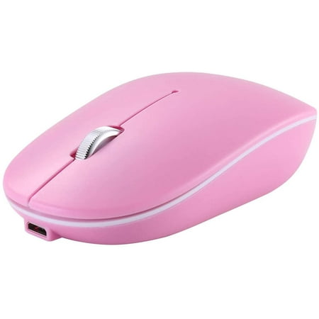 Pink Bluetooth Mouse 2.4G Wireless Noiseless Click Mouse Dual Mode ...