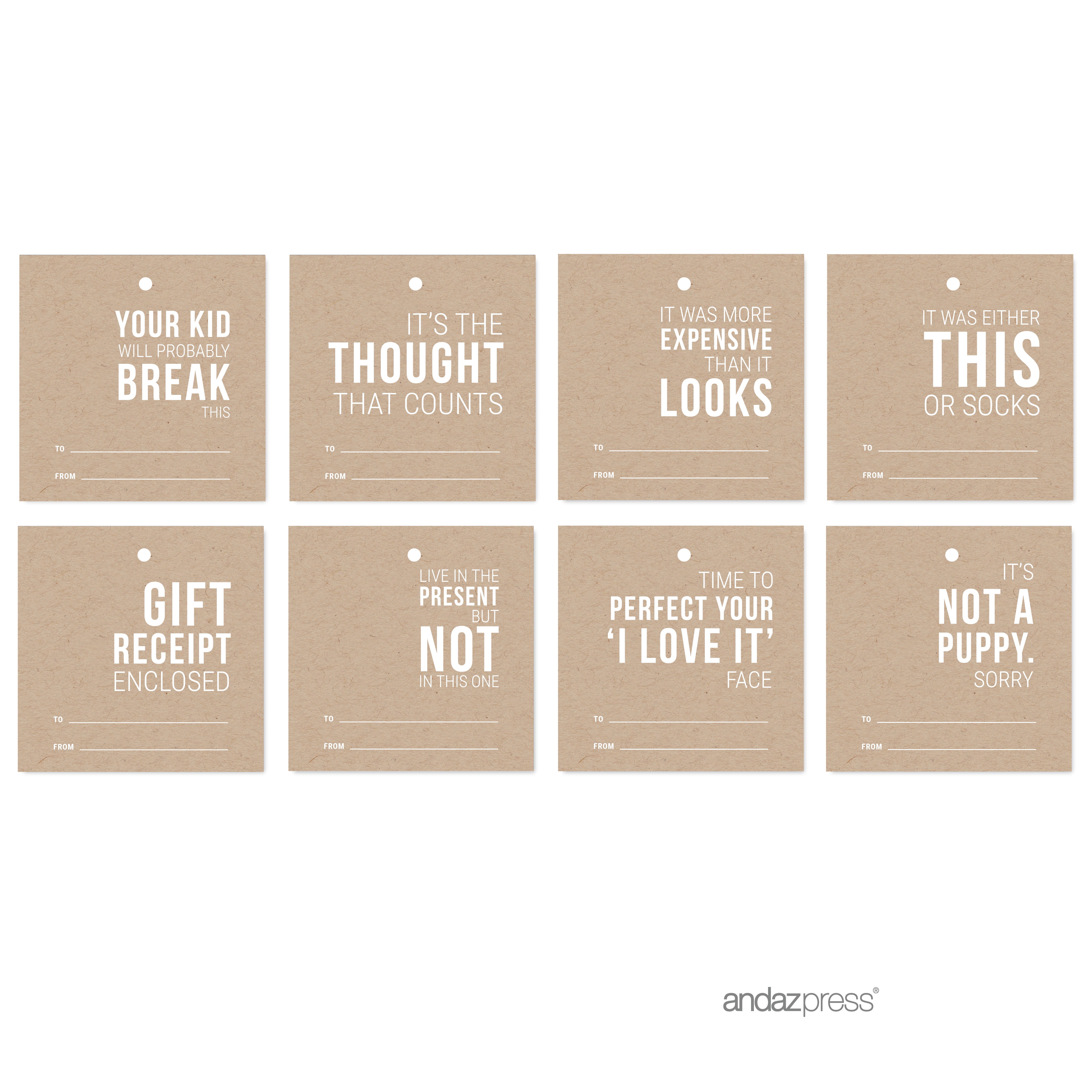 Kraft Kraft Funny & Witty Christmas Square Gift Tags, 24-Pack - Walmart.com