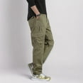 Mens Pants Casual Cargo New Multi Pocket Straight Durable Comfortable