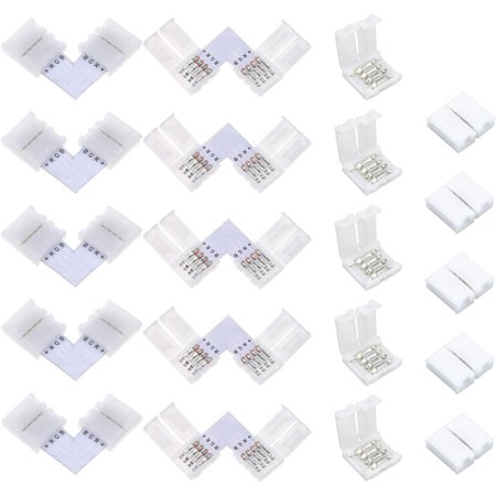 YDJKET 20 Pcs LED Strip Connector, 10mm Waterproof and Non-waterproof ...