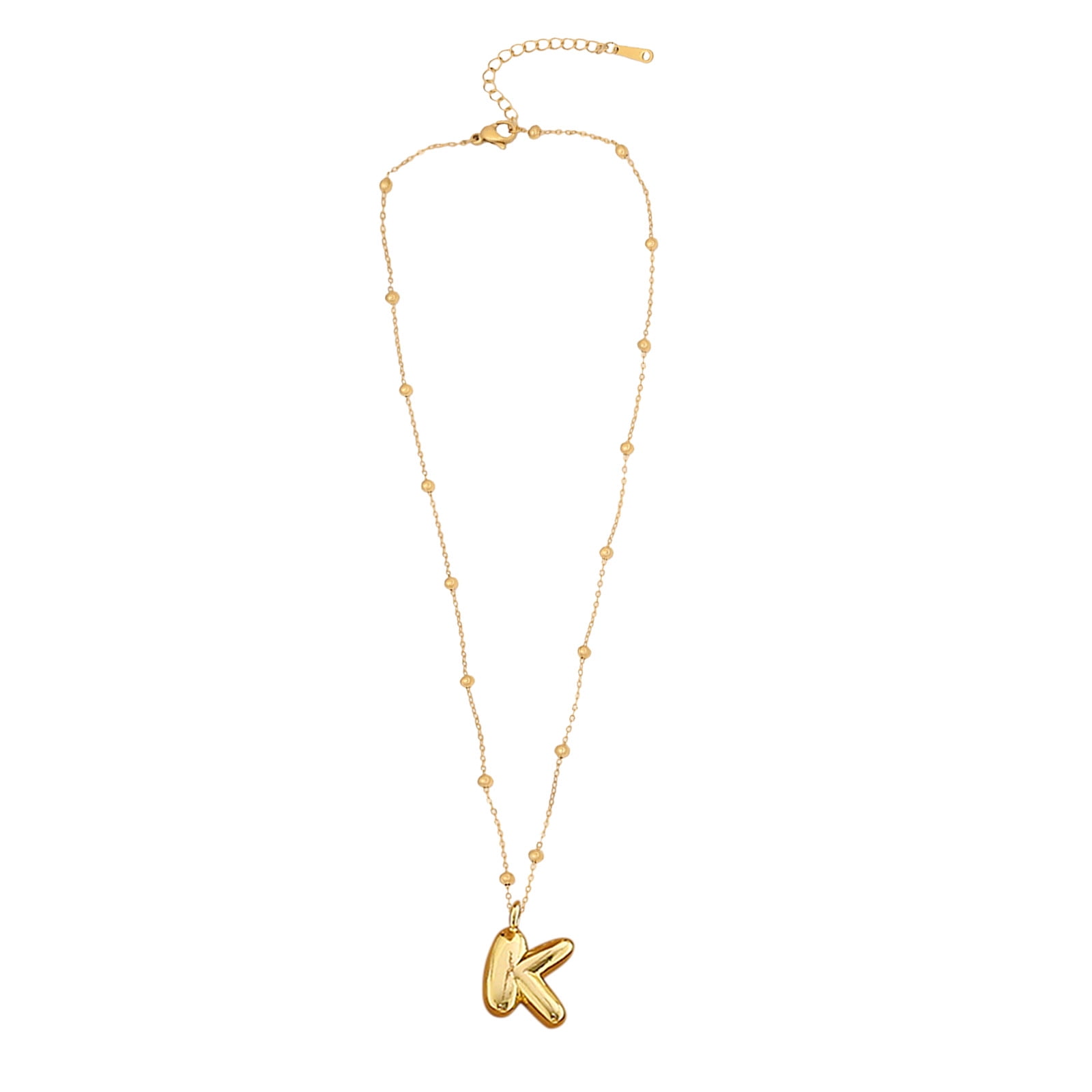 Click here for Riforla Bubble Letter Necklace Golden Initial Neck... prices