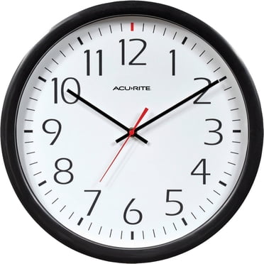 Timex Set and Forget Wall Clock 46004T - Analog Quartz, 14-Inch, Black ...