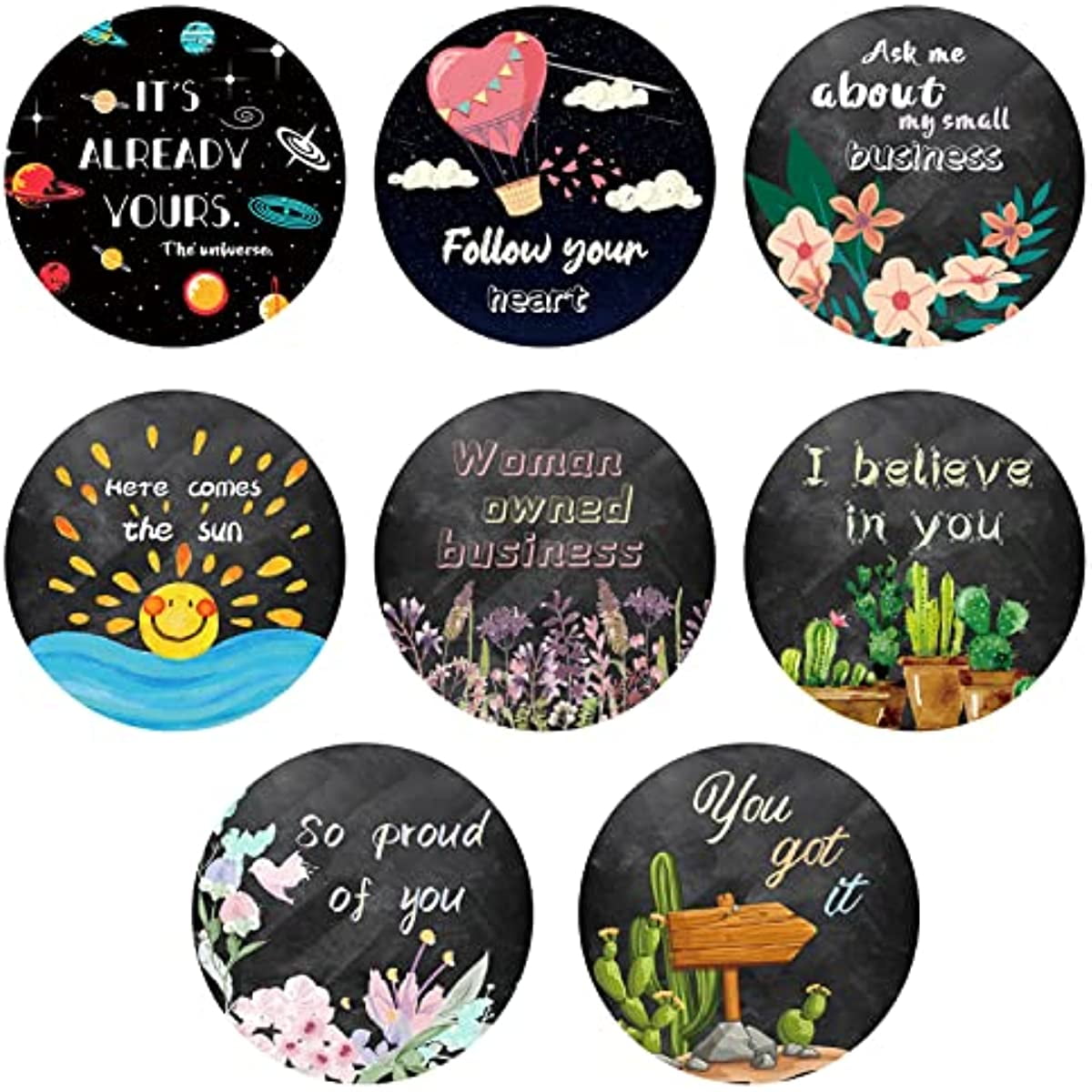 8 Styles 6.3" Inspirational Word Window Cling Motivational Static Non ...