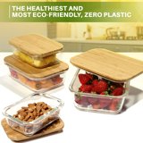 Greener Chef Glass Containers with Bamboo Lids 4 Pc Set - Ecofriendly ...