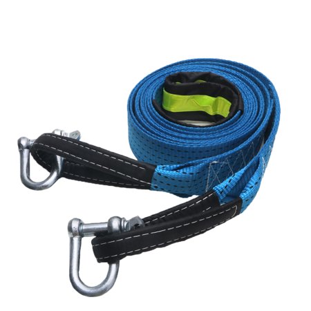 Blue Heavy Duty Towing Strap with Safety Hooks - 17,636 LB Capacity ...