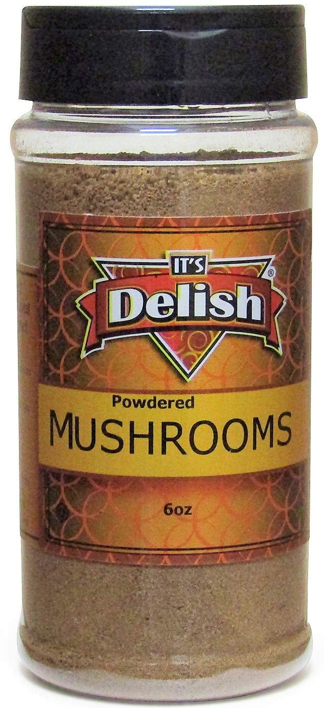 Ground Dried Mushroom Powder by Its Delish, 6 Oz Medium Jar Dark ...