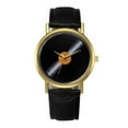 Classic LP Record Style Design Face Men Woman Black Band Watch-258-YC ...