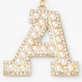 Claire's Gold Bling Initial Keychain, Black Pom Pom, Faux Pearl Letter ...