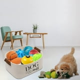 Brabtod Square Dog Toy Basket Storage Cotton Rope Storage Basket Pet ...