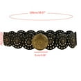 Cowboy Belt for Women Fashion Hollowout Wide Belt Gothic-Style Round ...