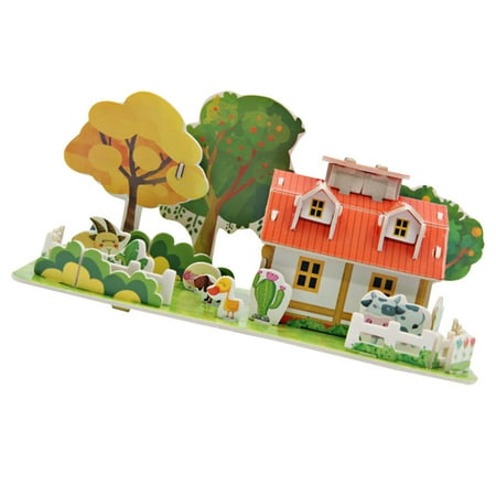 Guardoinrt 3D Paper Assembly House Model Children DIY Paper Building ...