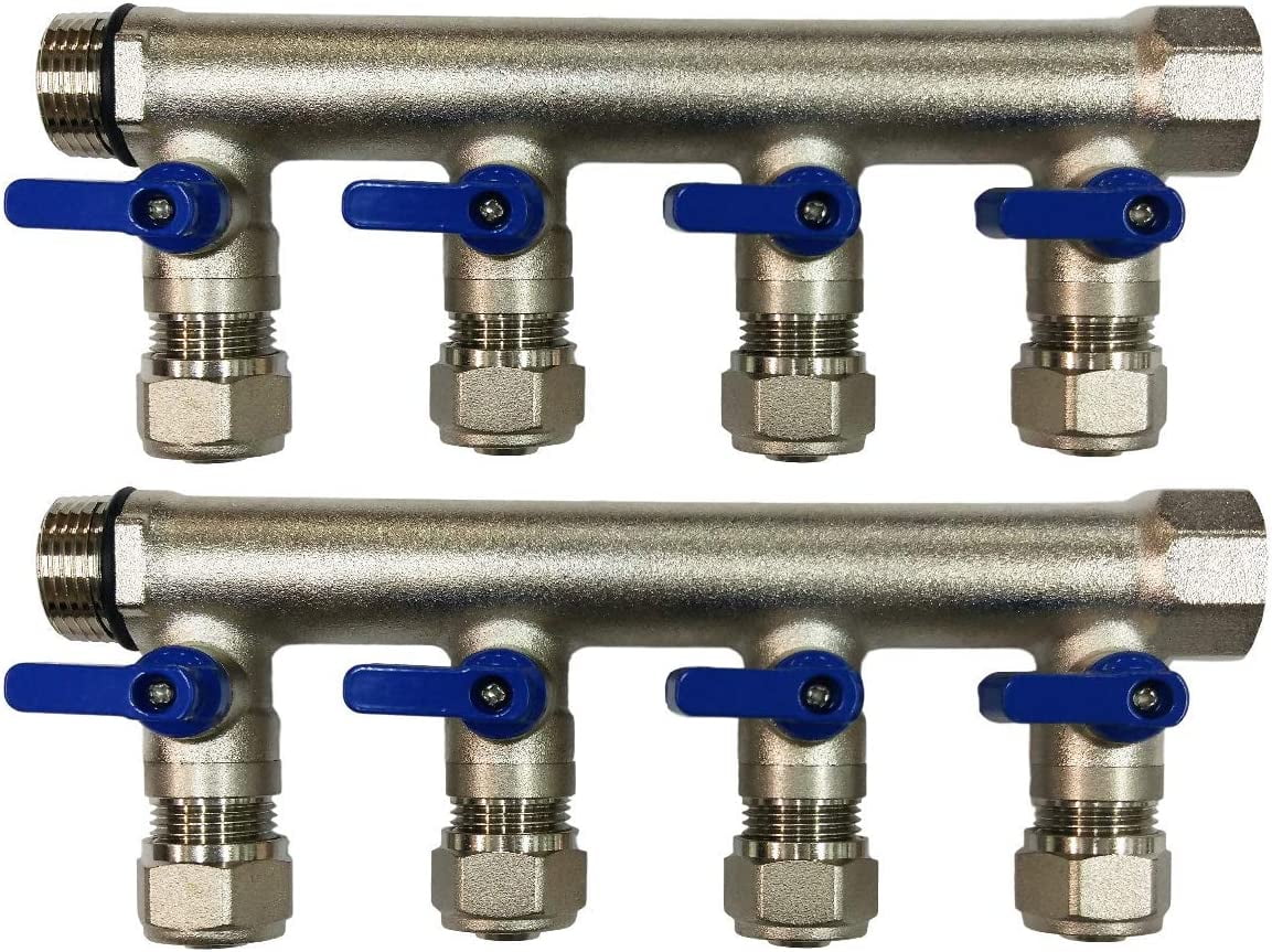 DMNI 8 Loop Port Ball Valve Brass - Pex Manifold - 3/4" NPT Thread ...