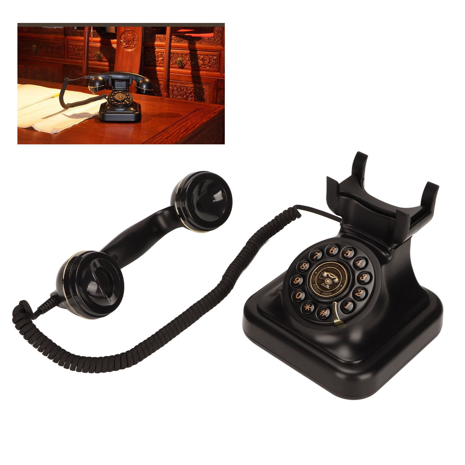 Buy Old Fashioned Desk Telephone, Disc Dialing Button Vintage Landline ...