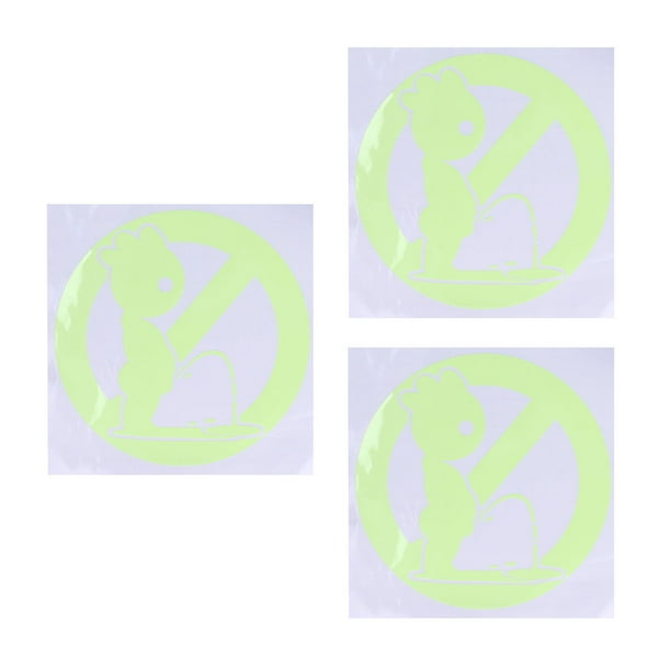 Luminous Toilet Decals,3 Set Toilet Stickers Toilet Reminder Stickers ...