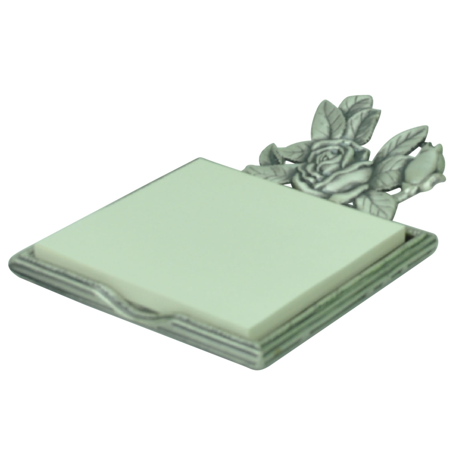 Sticky Post Notes Holder Rose Flowers Glory Land Pewter Desk Home Décor ...