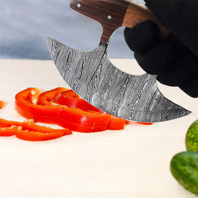 Ulu Knife Damascus Alaskan Ulu Knife | Handmade Damascus Blades 2024