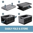 Collapsible Storage Bins - Tan 3 Pack 62L - Stackable Containers Heavy ...