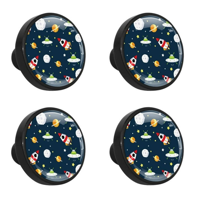 4 Pcs Space Ship Knobs for Kitchen Cabinet Cupboard Dresser Bookcase Drawer Pulls Handles Round ...