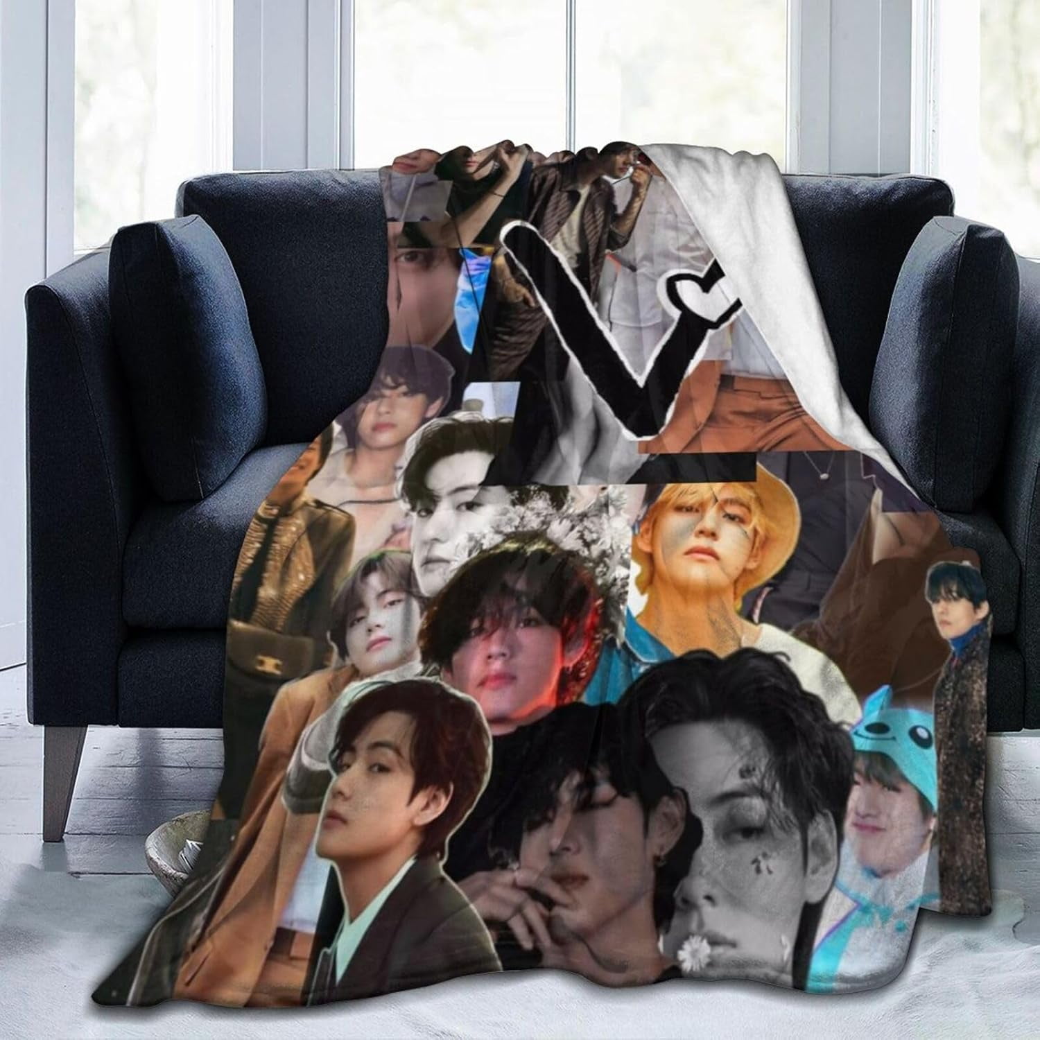 Click here for Hfunnyblanket Kim Taehyung Blanket Soft Fleece Lig... prices