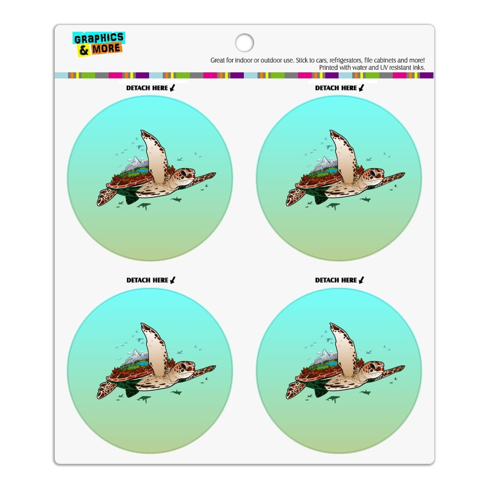 Sea Turtle Flying Refrigerator Fridge Locker Vinyl Circle Magnet Set ...