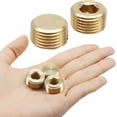 3 Pcs 1/2" NPT Male Brass Pipe Plug, Internal Hex Head Countersunk ...