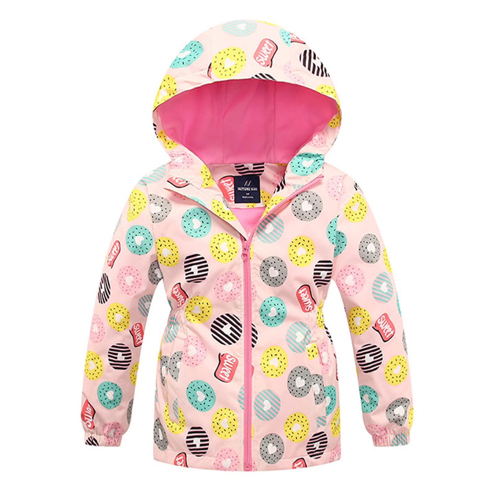 kids Zip Hooded Windbreakers Waterproof Rain Jackets Lightweight Fleece ...