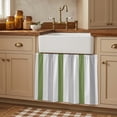 Grass Green Grey Stripe Cabinet Curtain, Classic Modern Sink Skirt for ...