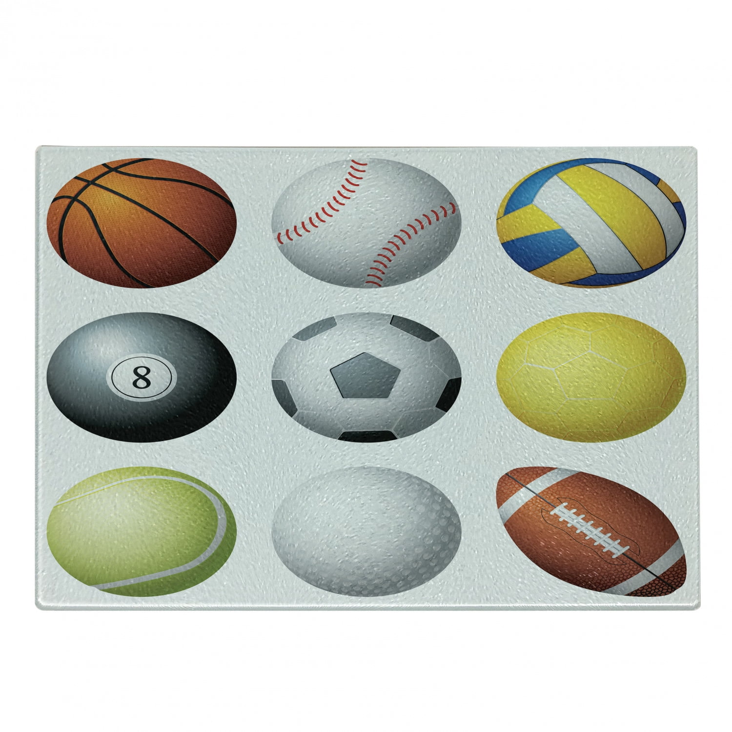 Sports Cutting Board, Diversified Sport Balls Objects in Diamond or ...
