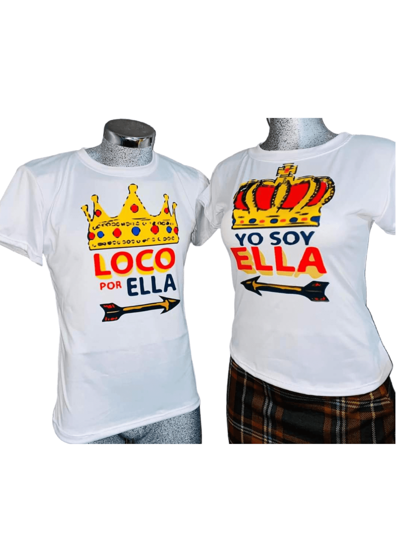 Playera Duo Parejas 2 Piezas Loco por el/ella Color Blanco Talla ...