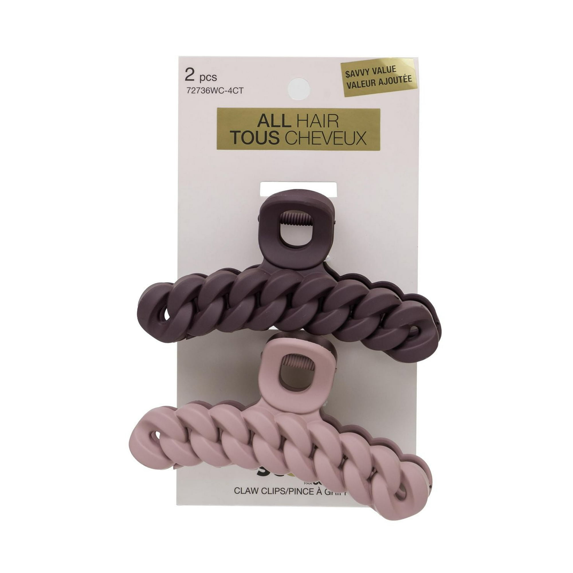 Click here for Scunci 2 Pk Braided Claw Clips prices