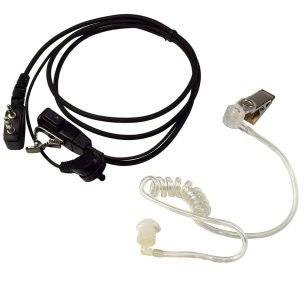 HQRP 2 Pin Headset Acoustic Tube Earpiece Mic for ICOM IC-A20, IC-A21 ...