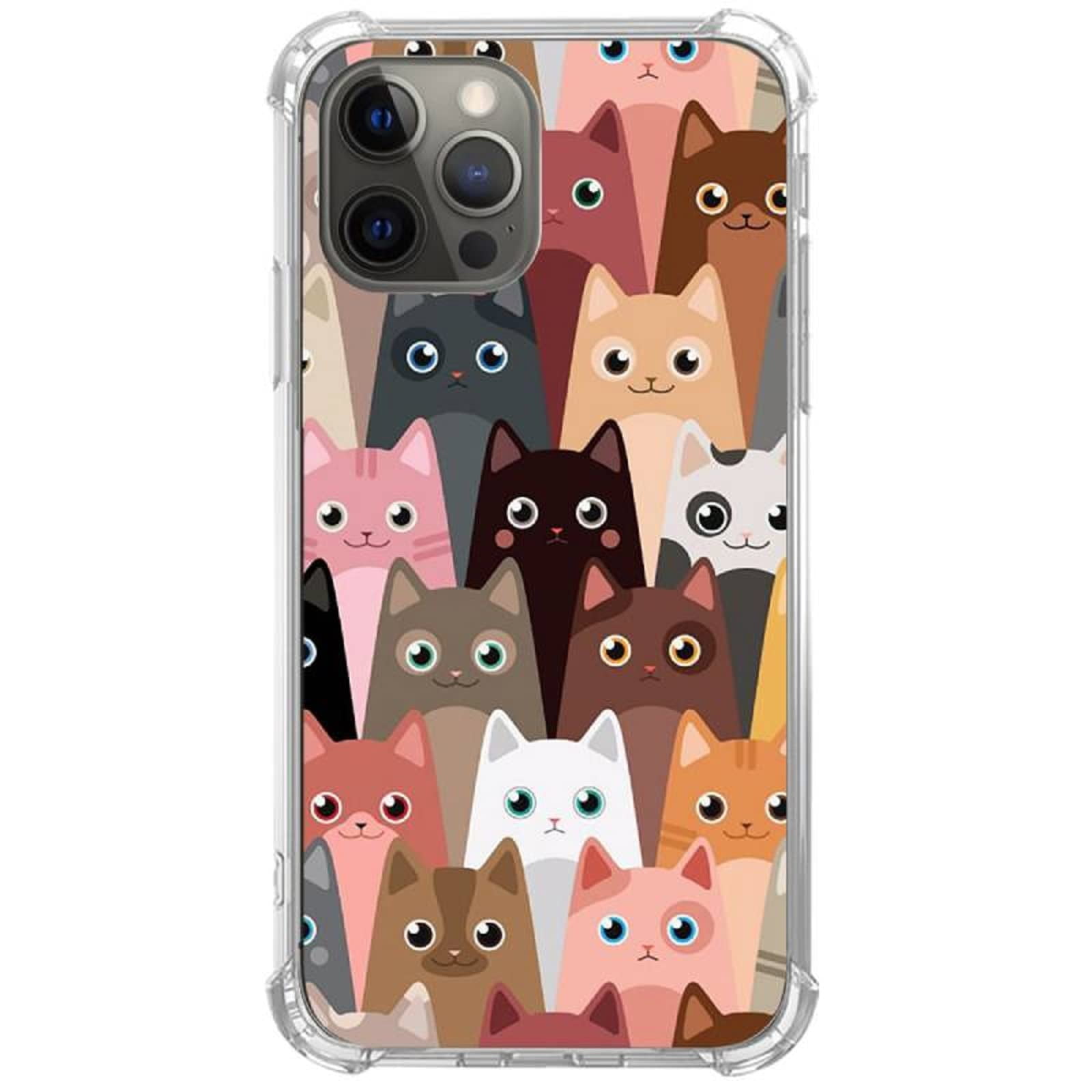 Colourful Cute Cat Case for iPhone 14 Pro Max,Aesthetic Art Design TPU ...