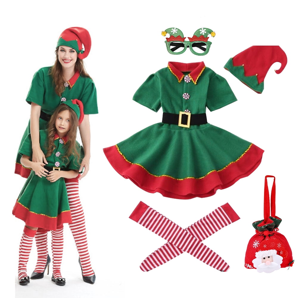 Disfraz de elfo navideño para madre e hijo, disfraz de Papá Noel para ...