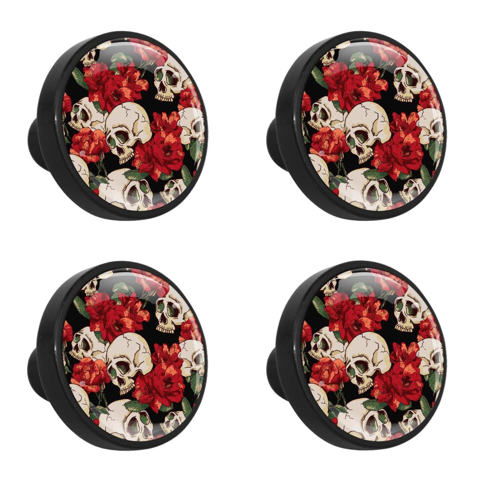 4 Pcs Skull Knobs for Kitchen Cabinet Cupboard Dresser Bookcase Drawer ...