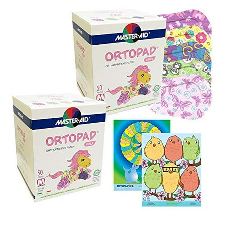 Ortopad® Bamboo 100-pack for Girls, Medium Size, Adhesive Eye Patches ...