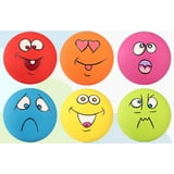 2/3/6 Pack 2.8" Smiley Face Squeaky Dog Toys Soft Dog Balls Latex ...