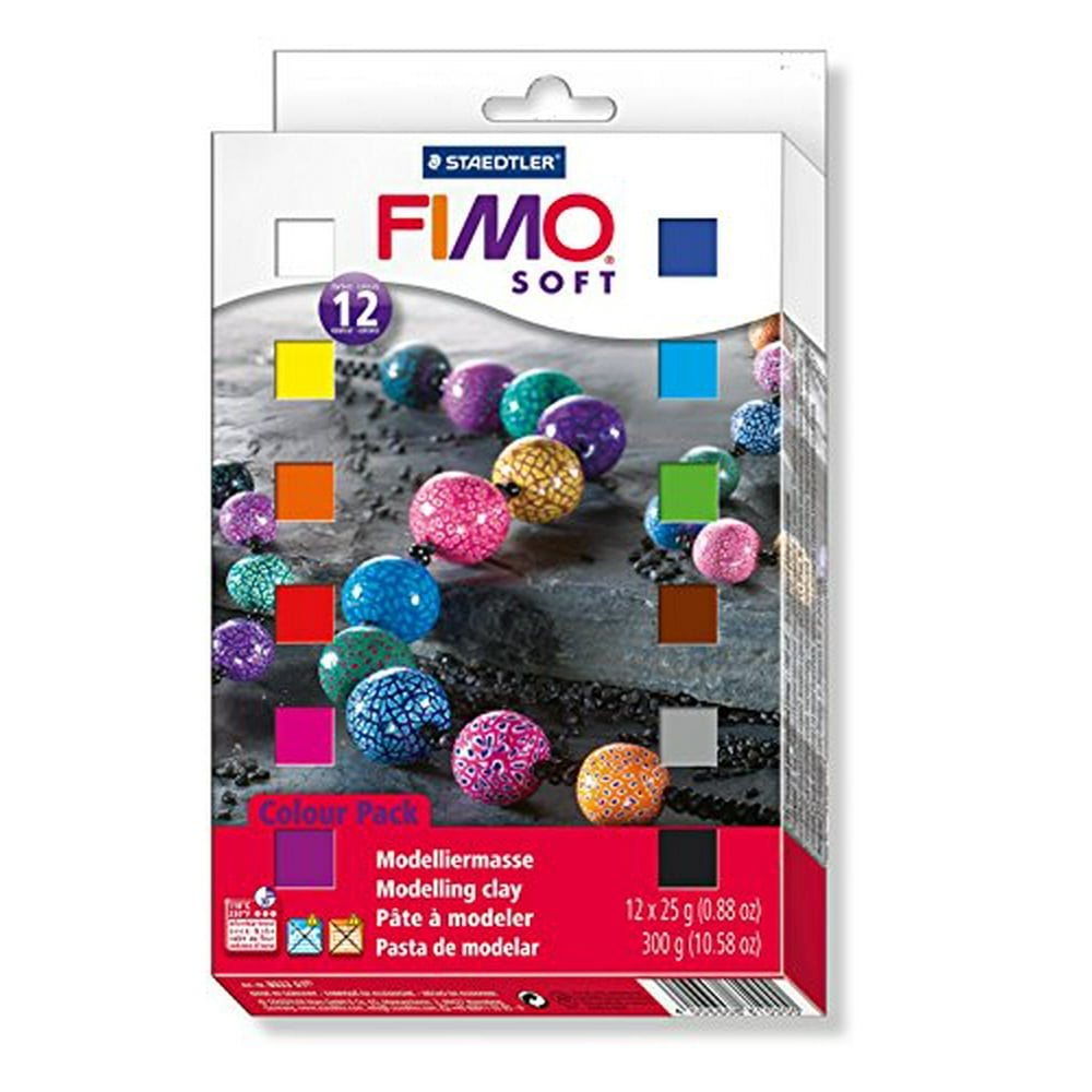 Fimo Soft Clay 12 Color Assortment 25 g blocks assorted colors Box of ...