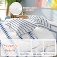 Blue Strips Bedding Duvet Cover Set Full Size 4 Pieces, Classic Pink ...