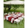 Abstract Art Rectangle Outdoor Tablecloth with Umbrella Hole Red Gray ...