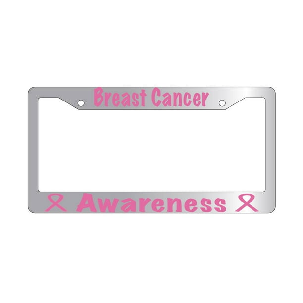 Breast Cancer Awarness Chrome Plastic License Plate Frame - Walmart.com ...