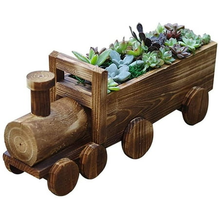 Plant Stand Wooden Planter Flower Pot Creative Car Truck Shaped ...