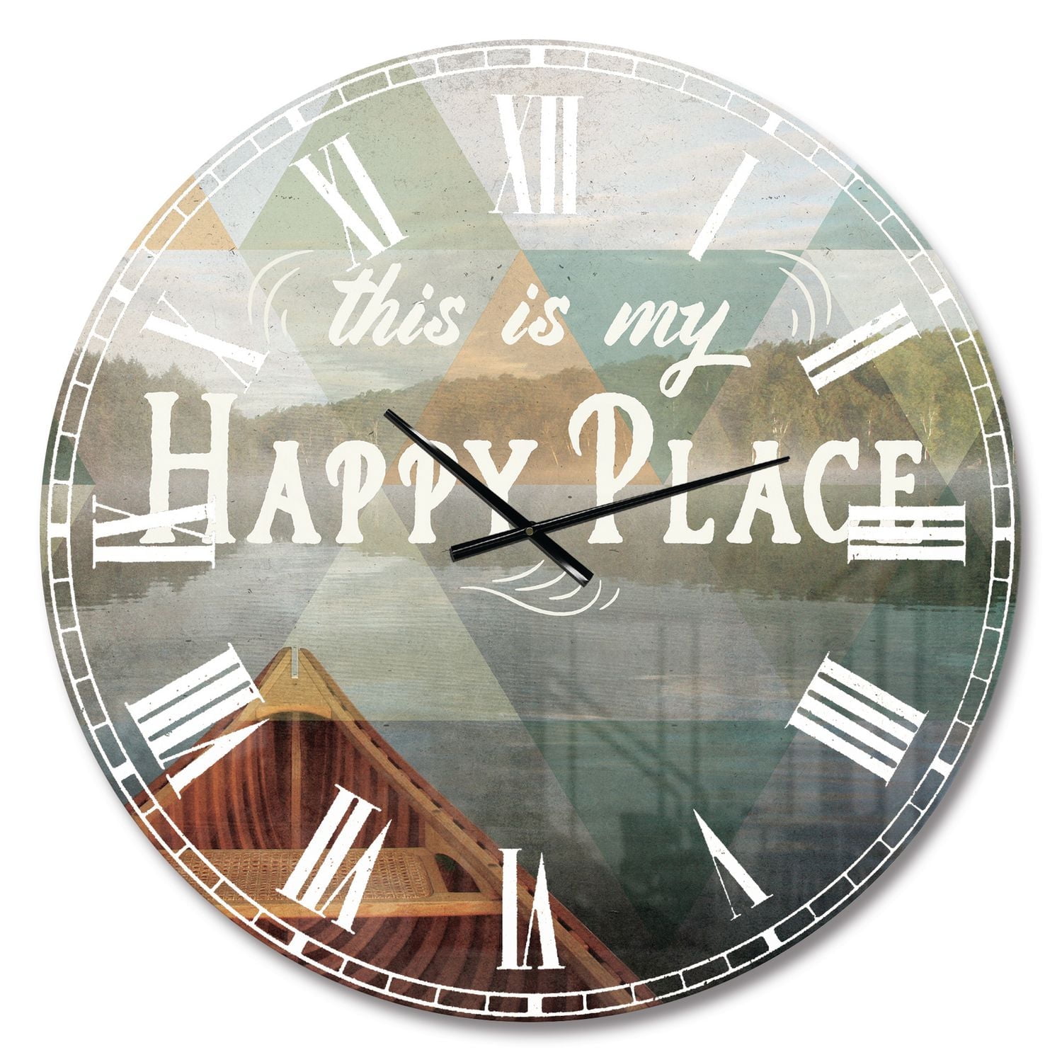 Designart 'Lake House Happy Quote' Traditional wall clock - Walmart.ca