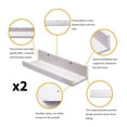 Muzilife 12-Inch Wood Floating Shelves Set of 2, Wall-Mounted with LED ...
