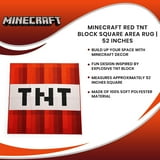 Minecraft Red TNT Block Square Area Rug | 52 Inches | Kids Room ...