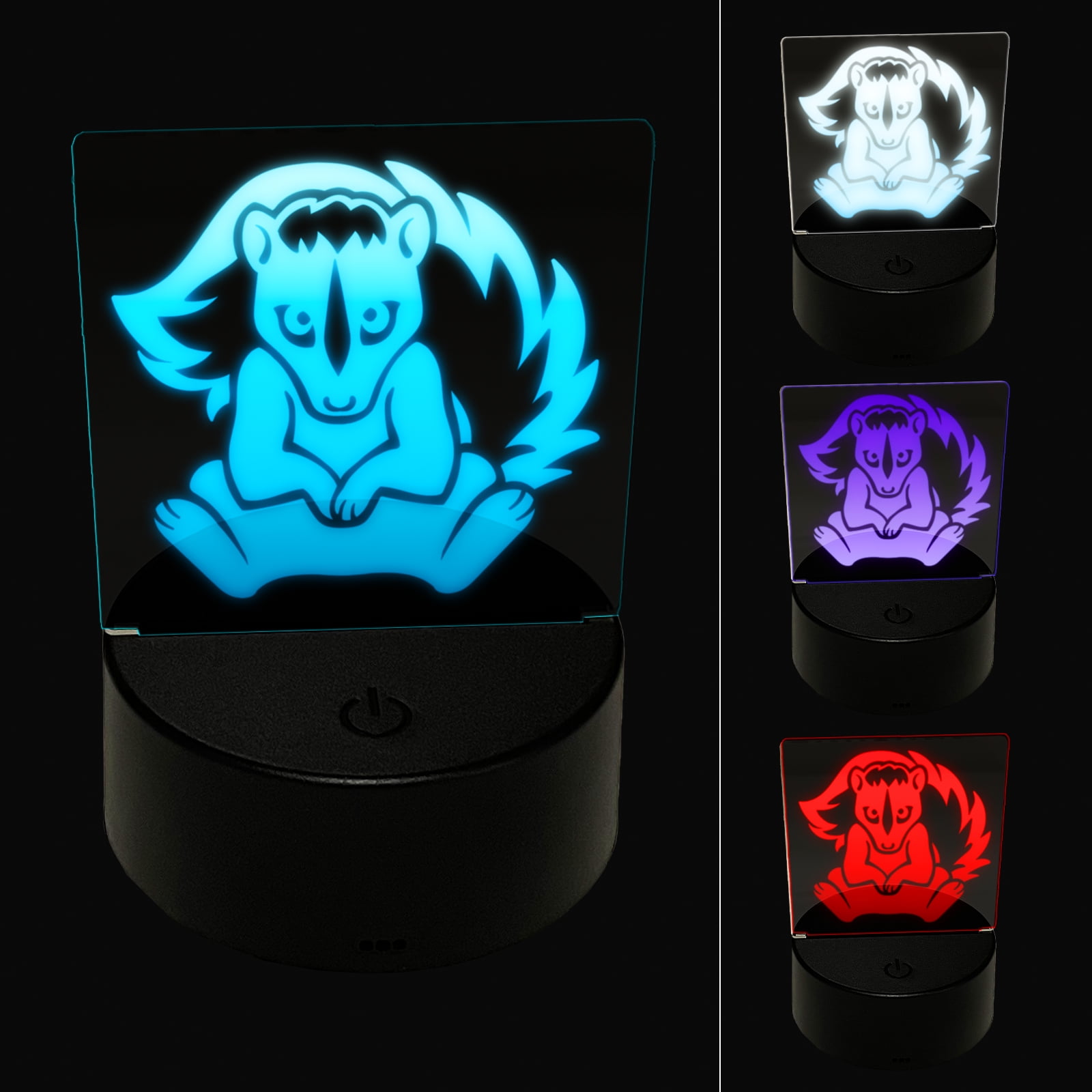 Sweet Skunk Sitting LED Night Light Sign 3D Illusion Desk Nightstand ...